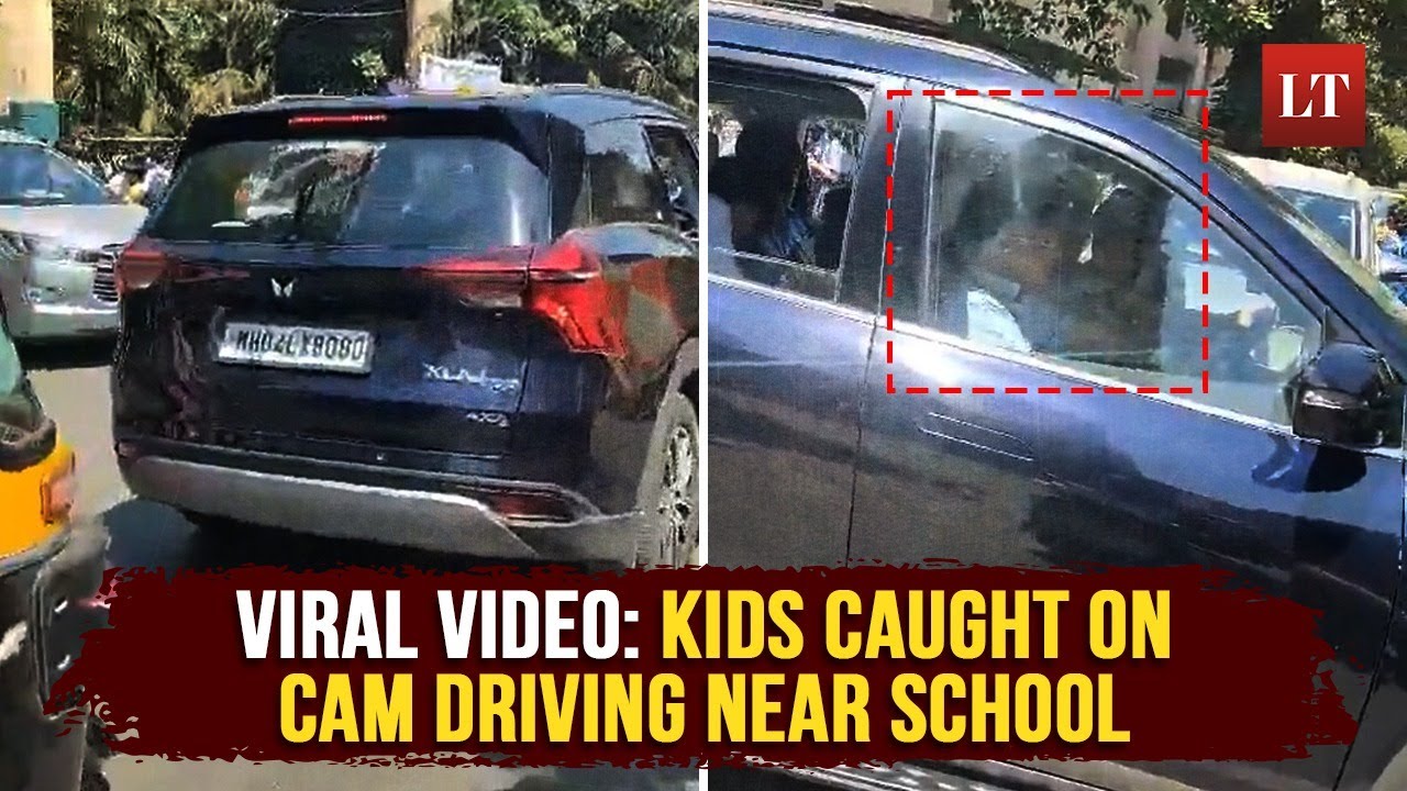 Shocking! School Kids Caught Driving Recklessly in Thane | Viral Video ...