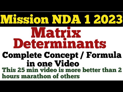 NDA 1 2023 | Matrix and Determinants | Complete Concept Revision - YouTube
