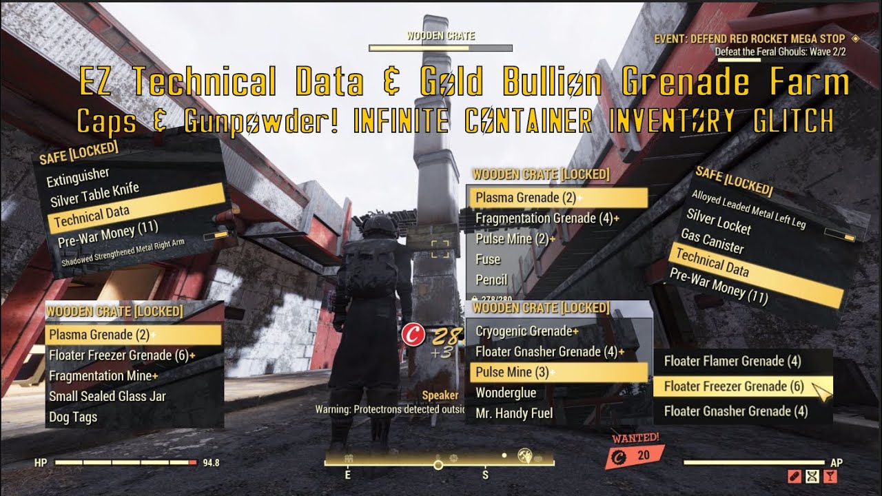 Fallout 76 Infinite Container Inventory Glitch - EZ Technical Data ...