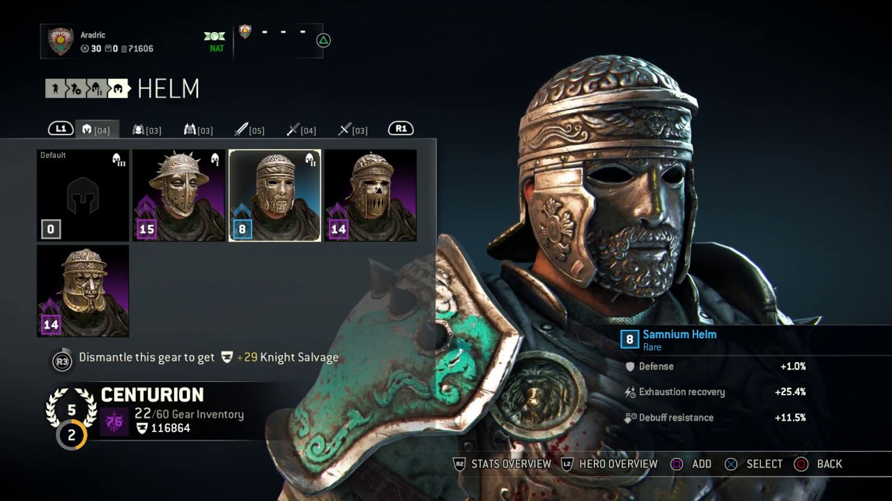 For Honor - Centurion [Rare] Armor Set - Samnium - Head, Chest, Arms ...