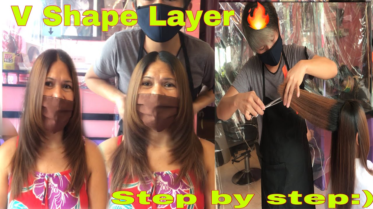 Paano maggupit sa babae V shaped layered haircut step by step - dry ...
