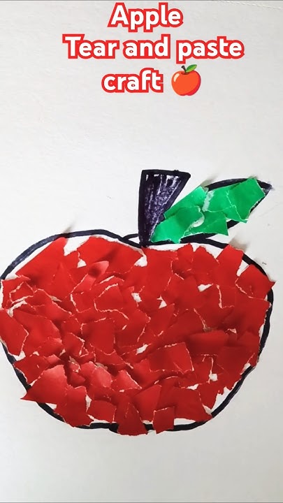 "apple tear and paste craft for kids | Easy Fall art activity "||# ...