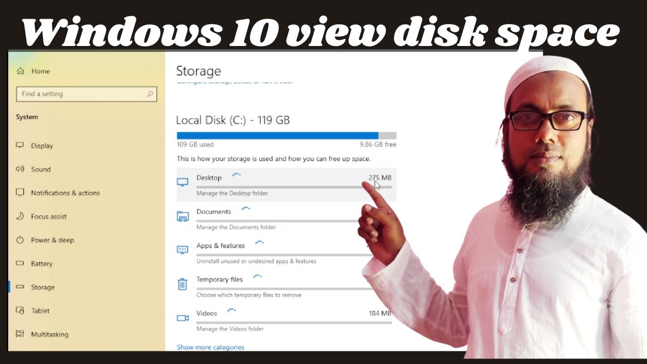 Windows 10 Storage and how to view disk space | স্টোরেজ এবং কীভাবে ...