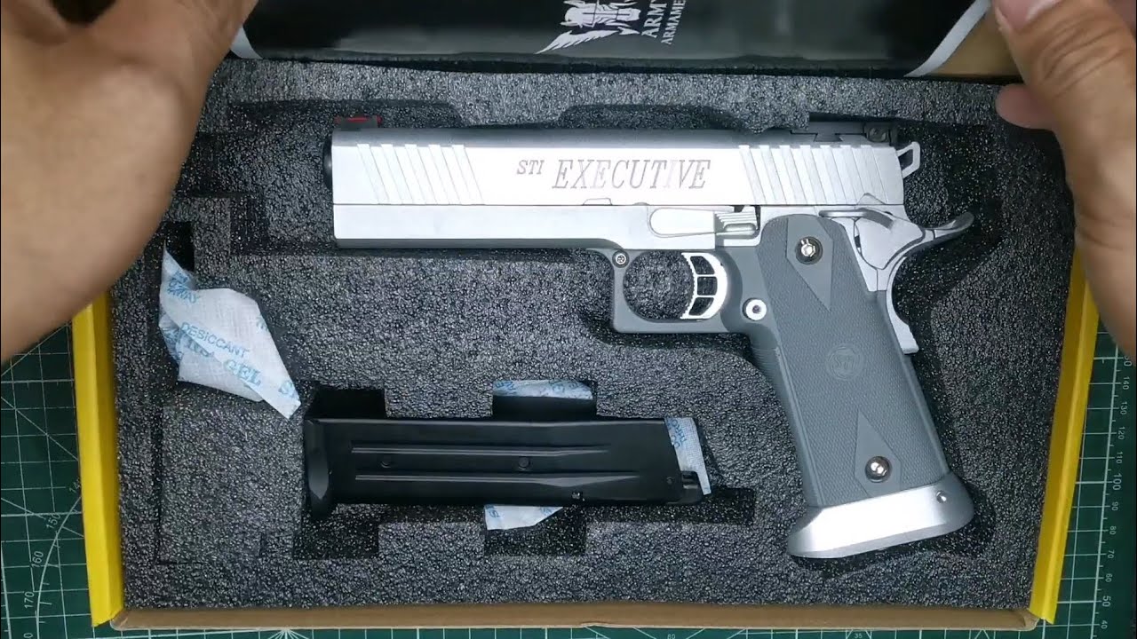 STI EXECUTIVE GBB BY ARMY ARMAMENT UNBOXING TESTFIRE - YouTube