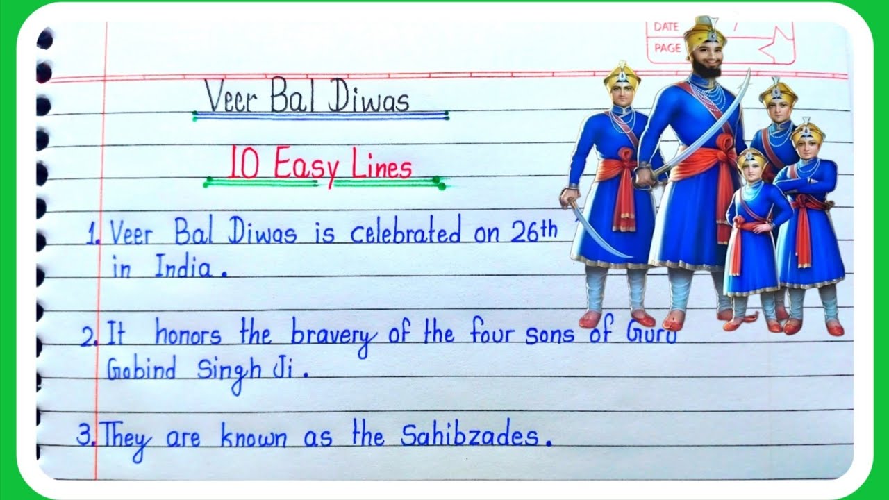 10 lines on veer bal diwas |veer bal diwas essay in english |essay on ...