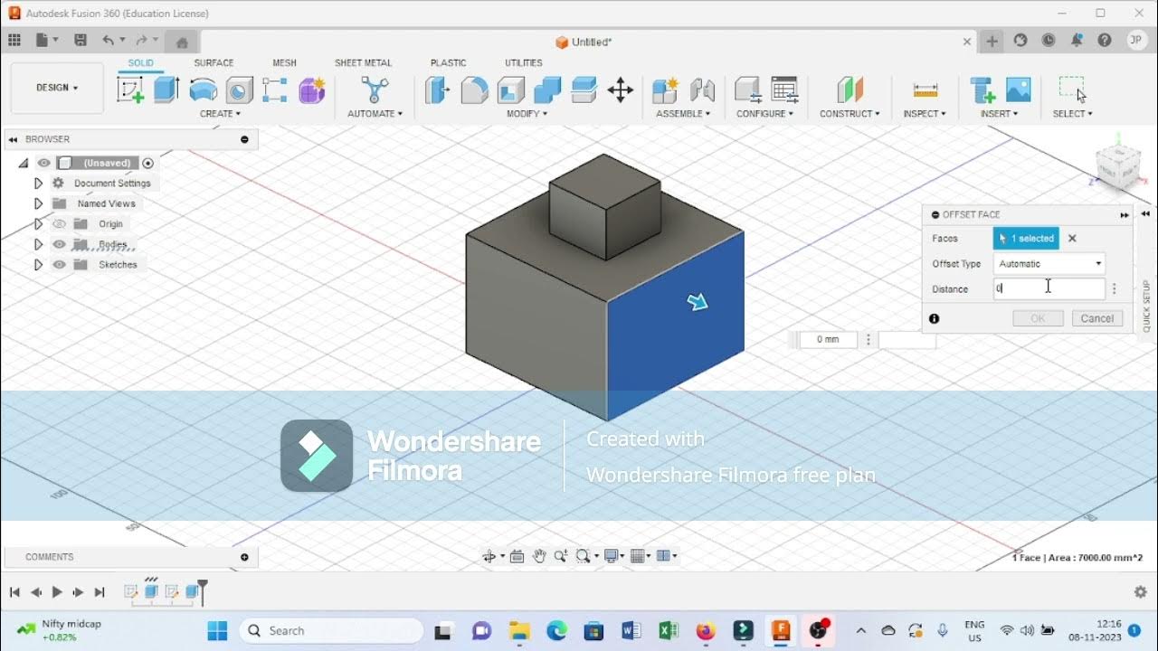 Fusion 360: Modify Command, pull and push command, taper command, fillet command. - YouTube