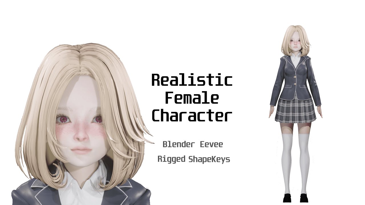 School Girl - Realistic Female Character - Blender Eevee - link in ...