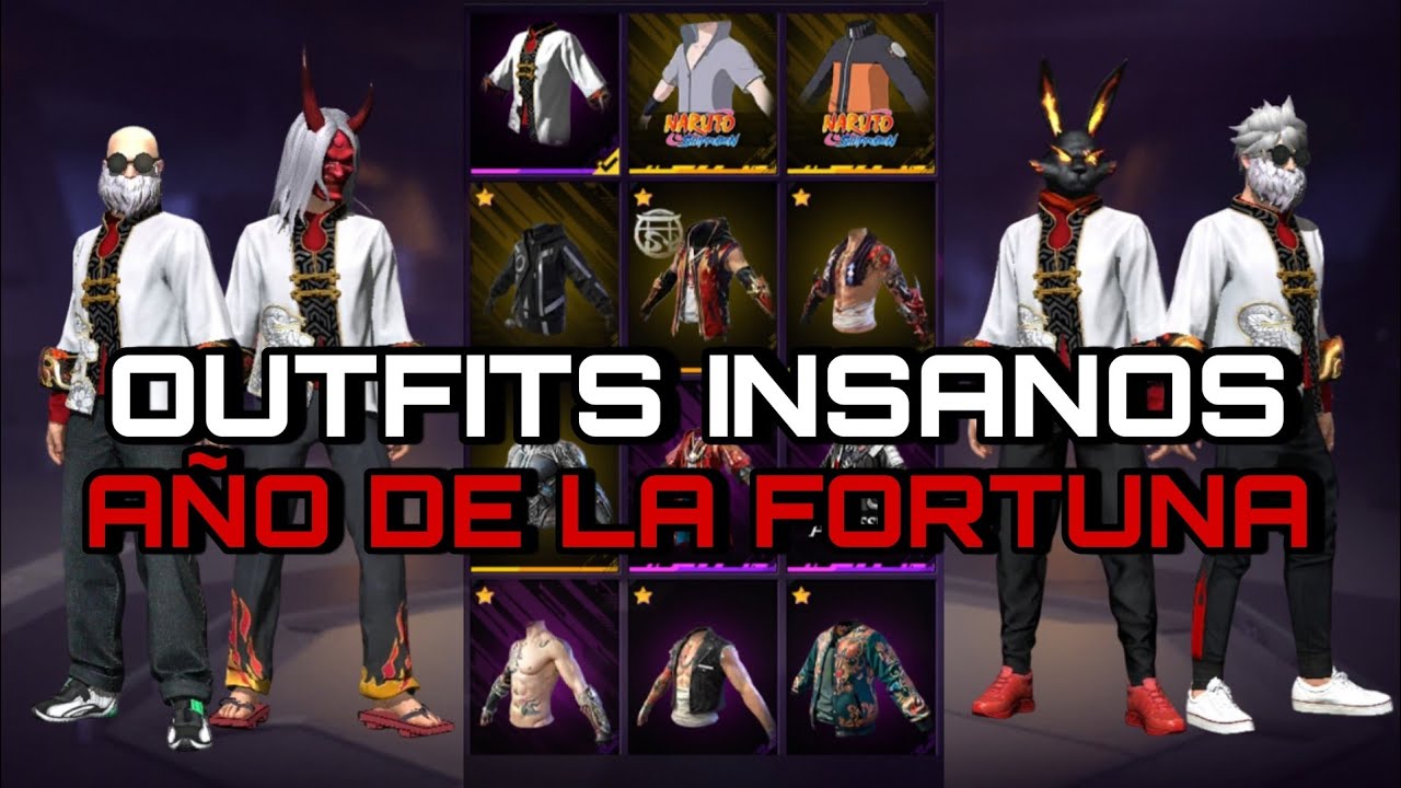 COMBINACIONES DE ROPA AÑO DE LA FORTUNA / OUTFITS INSANOS FREE FIRE ...