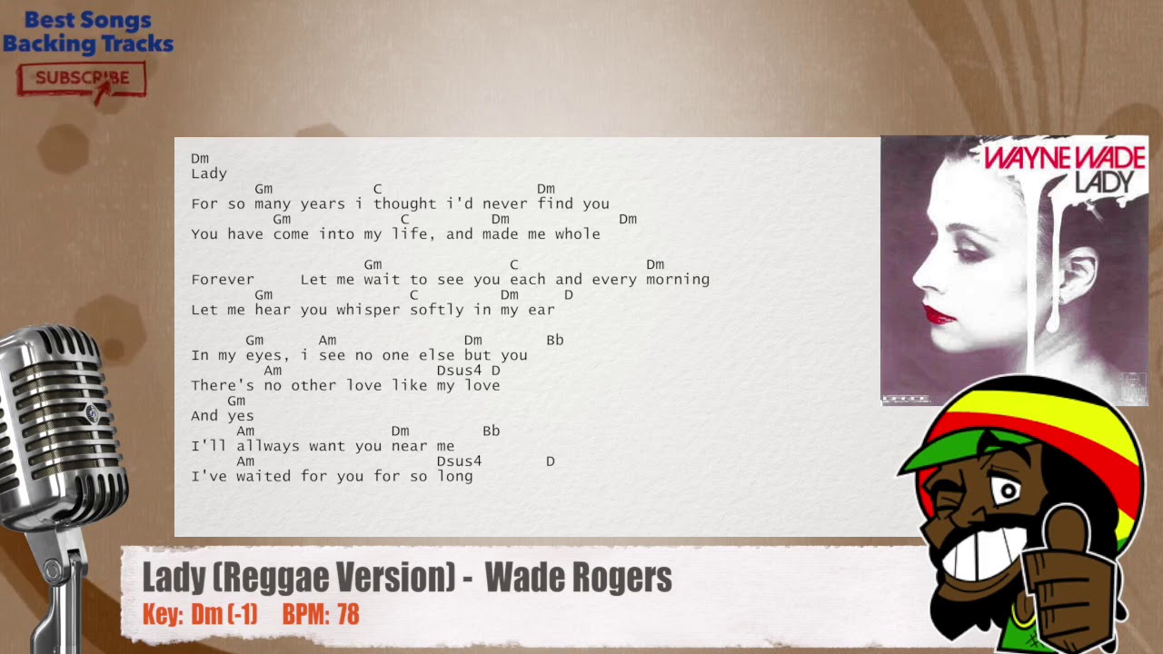 🎙 Lady (Reggae Version) - Wade / Rogers Vocal Backing Track with chords ...