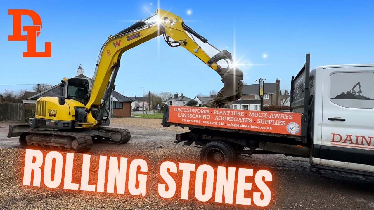 50 Tonnes of Stone - 9 Tonne Excavator and Transit Team Up - Car Park ...