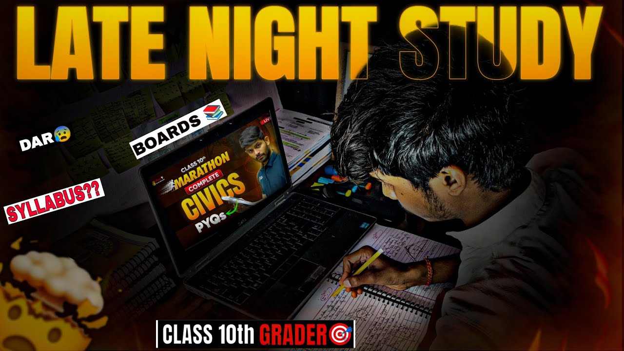 Late Night Study vlog as a class 10th Grader 🥵 || How to study in last ...