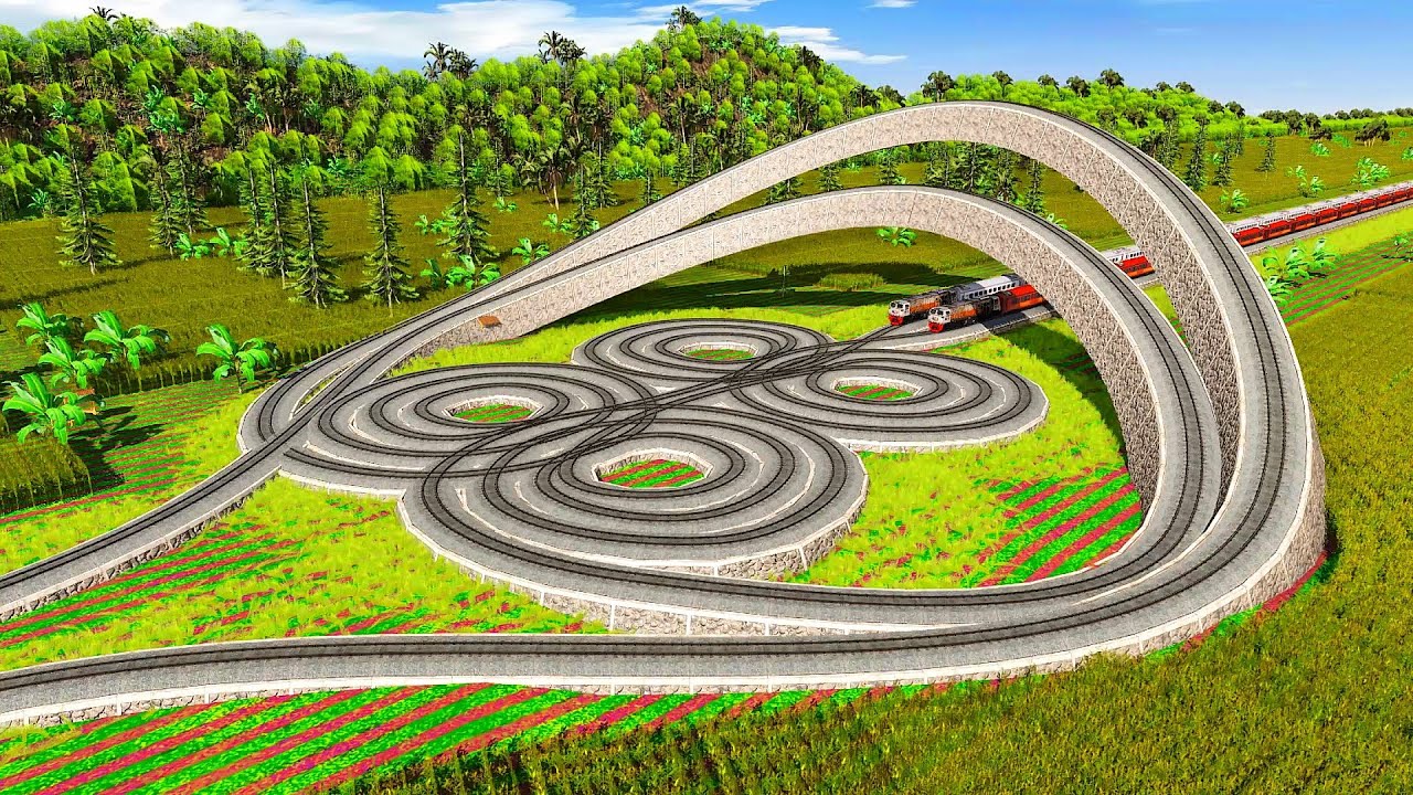 Jalur Kereta Api 4 Mini Spiral Melengkung🚦Rel Kereta Api Ekstrim ...