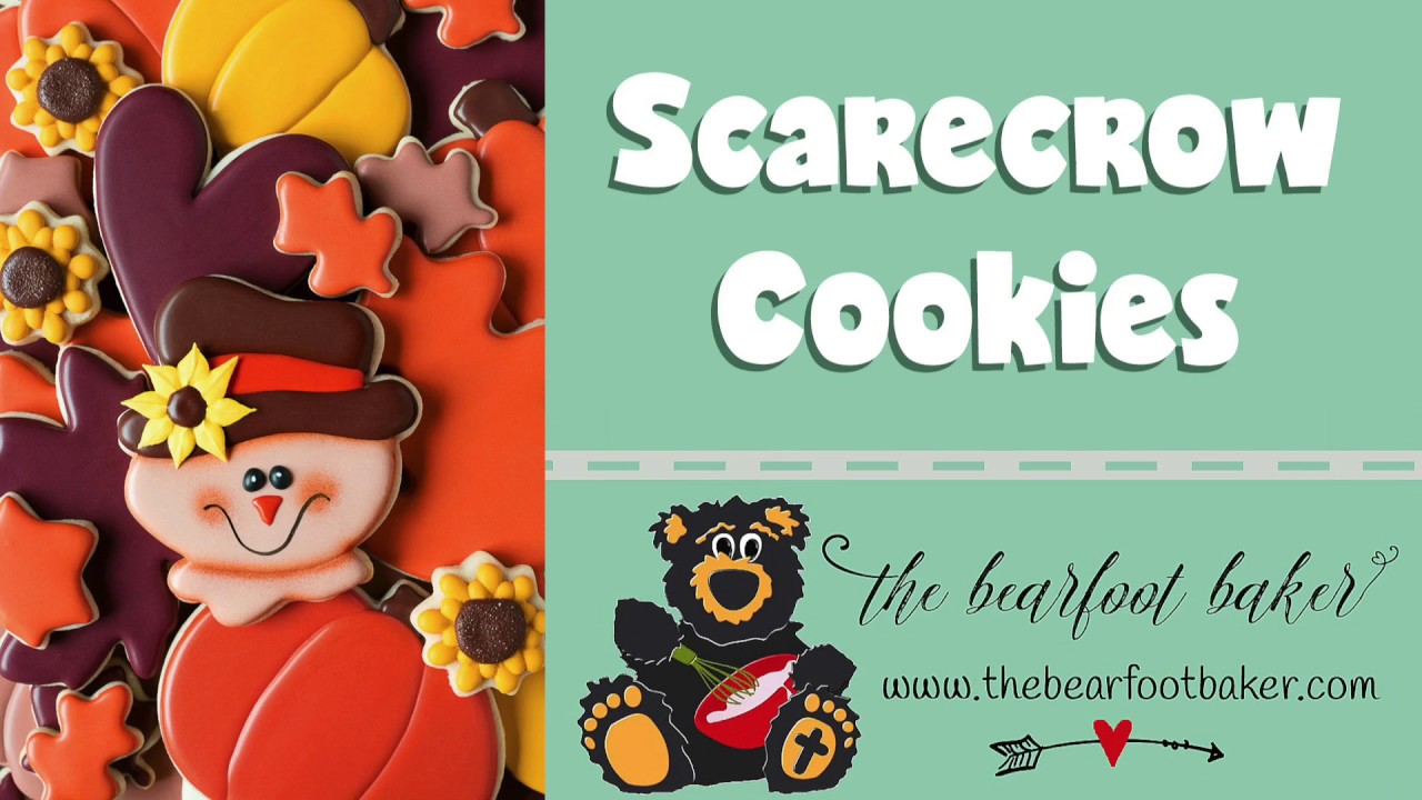 How to Make a Simple Scarecrow Cookies | The Bearfoot Baker - YouTube