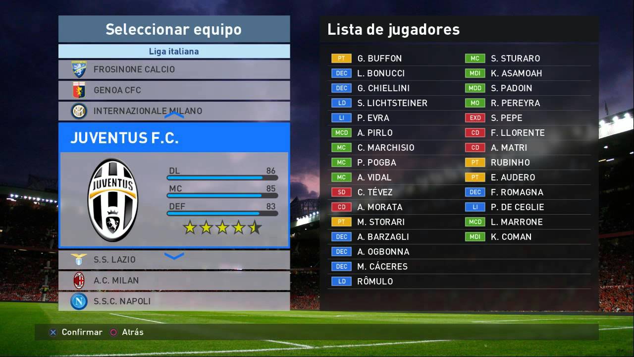PES 2016 PS4 MENUS COMPLETO HD - YouTube