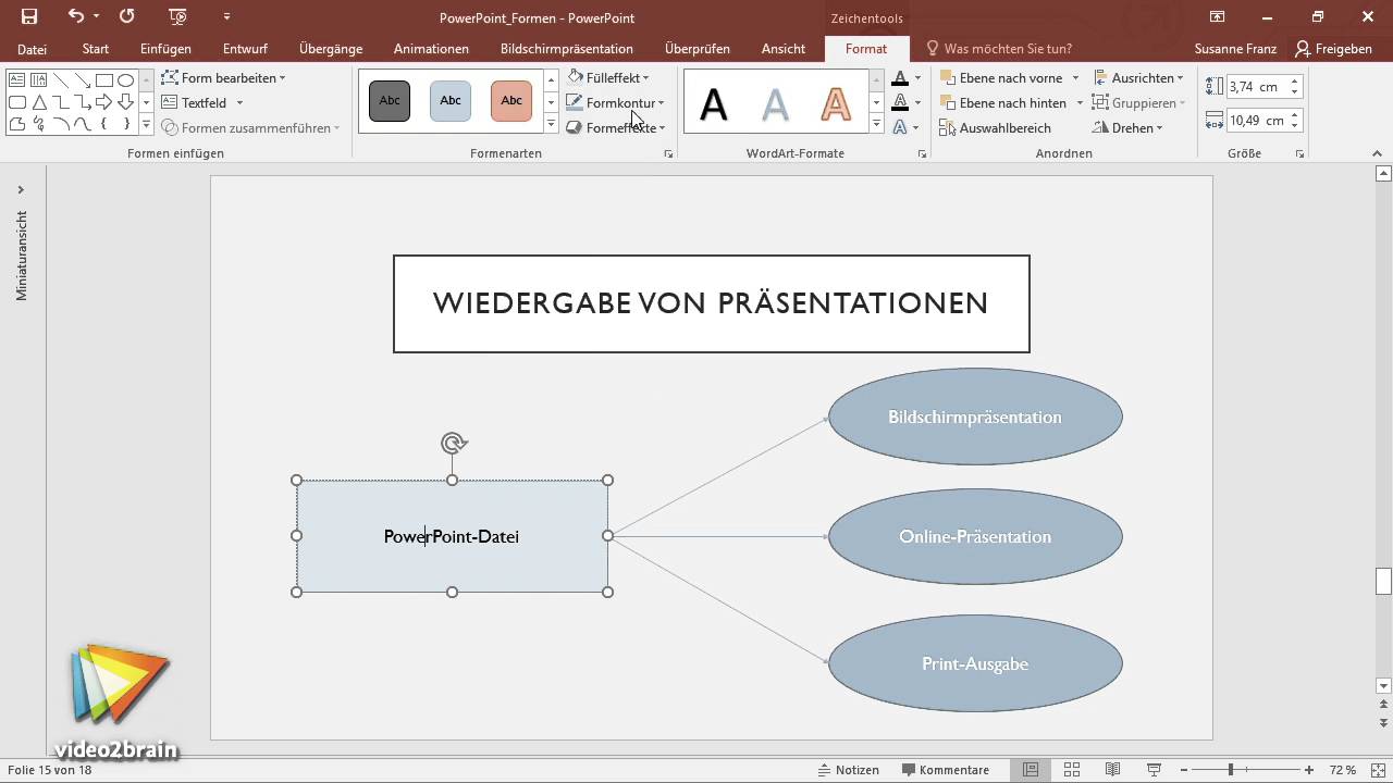 PowerPoint 2016 – Grundlagen Tutorial: Formatvorlagen für Formen ...