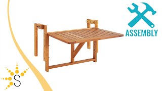 Sunnydaze Meranti Folding Balcony Railing Table - FRN-682