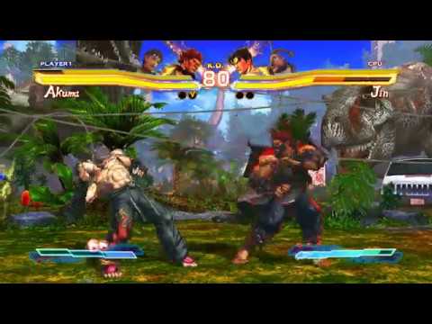 Street Fighter X Tekken: Akuma (Alternate Costume) & Sakura vs Jin ...