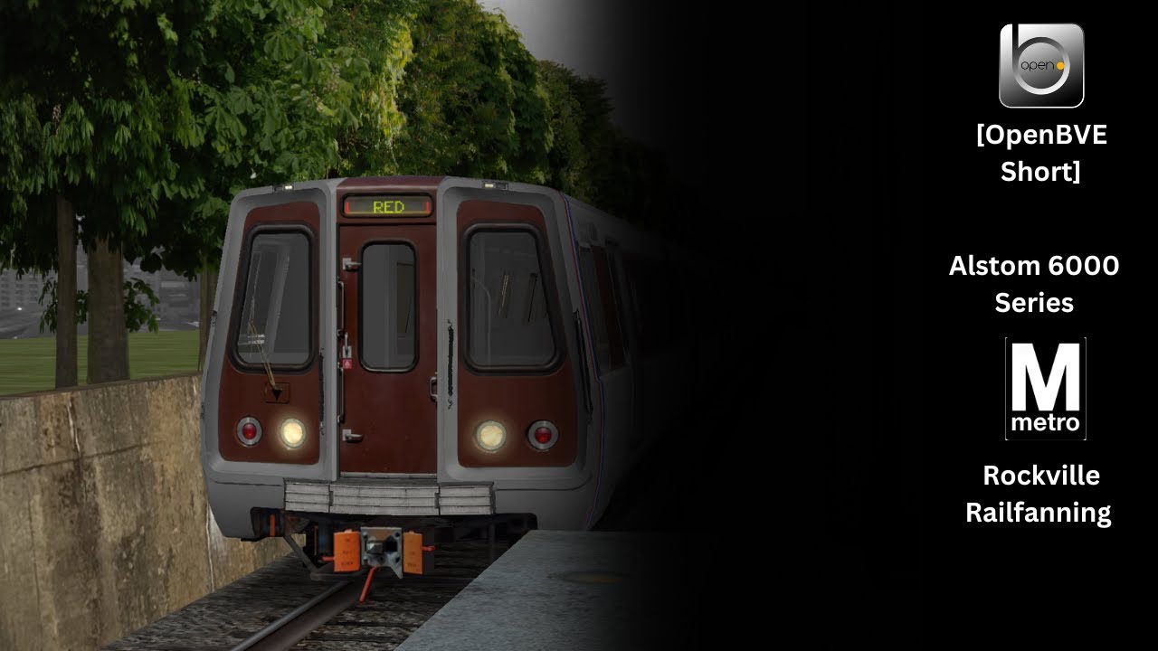 OpenBVE: WMATA 6000 arriving at Rockville - YouTube