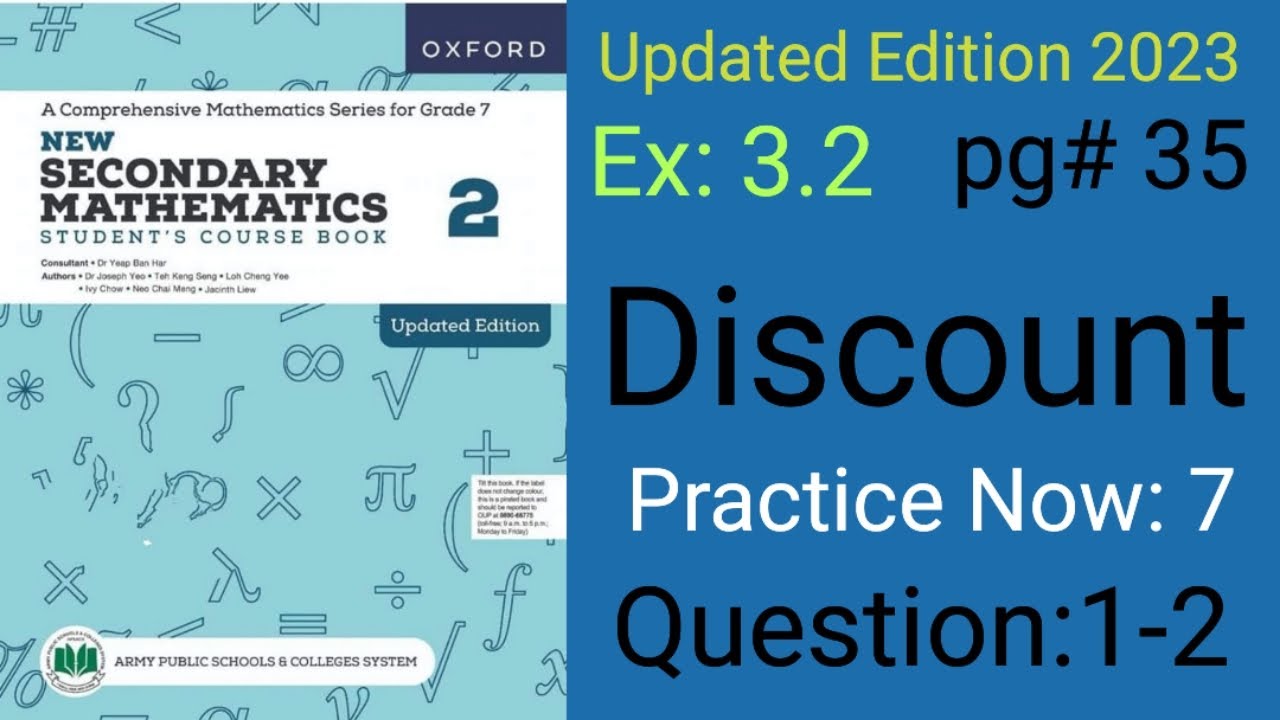 Practice Now 7 Chapter 3 Question 1-2 pg# 35 New Secondary Math class 7 ...