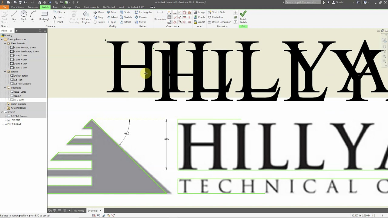 04 Inventor Template Drawing Logo - YouTube