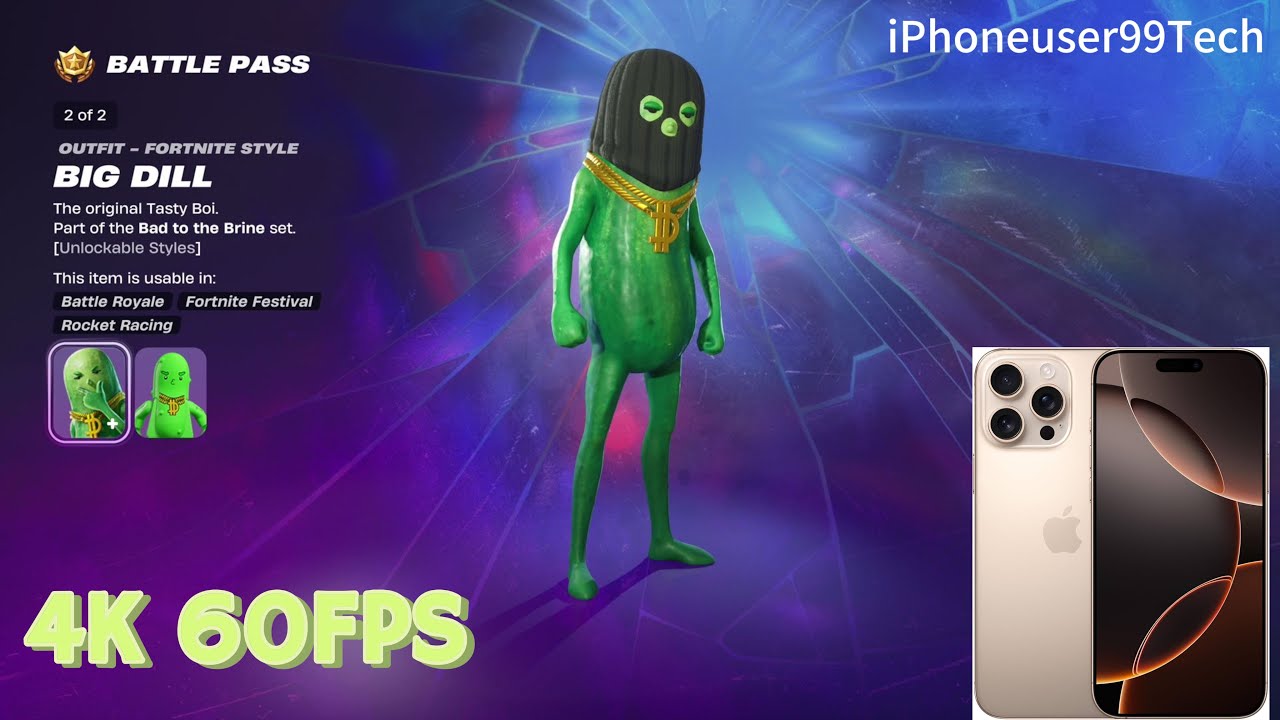 Fortnite Mobile: Big Dill skin Gameplay (Highest Graphical settings) 4K ...