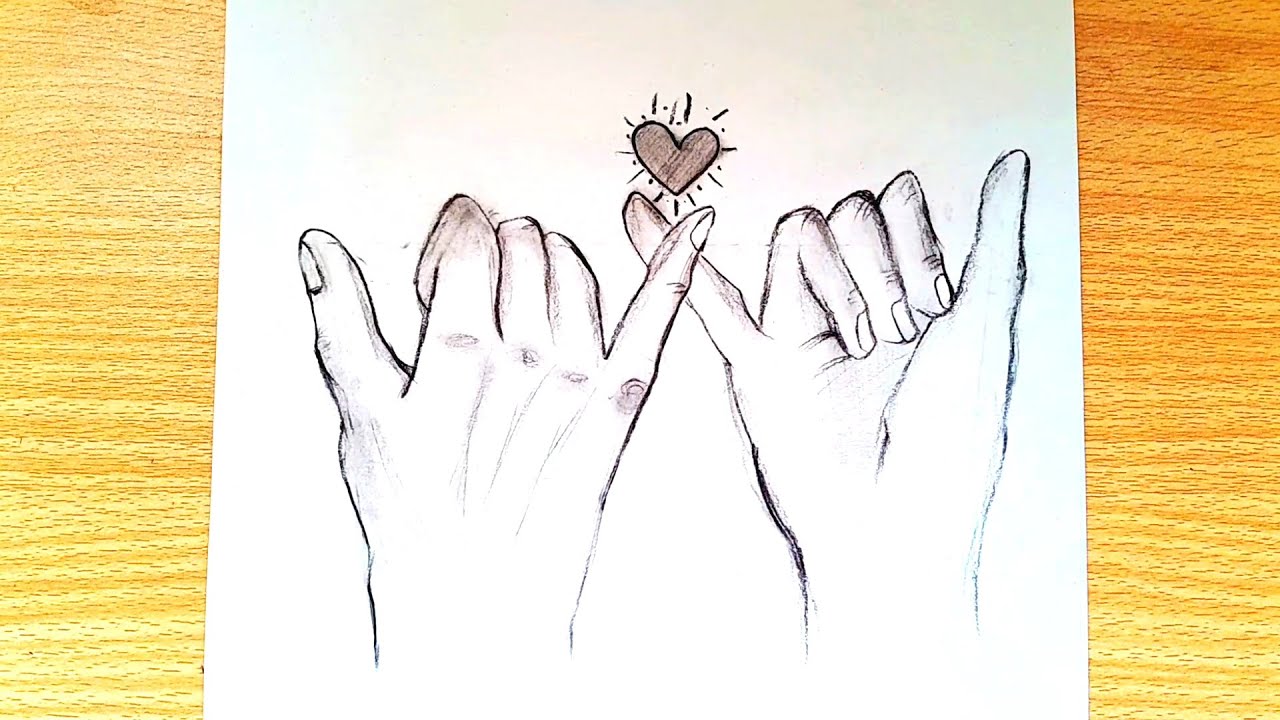 Draw a Couple Hands Holding || Easy Couple Hands Holding Drawing - YouTube