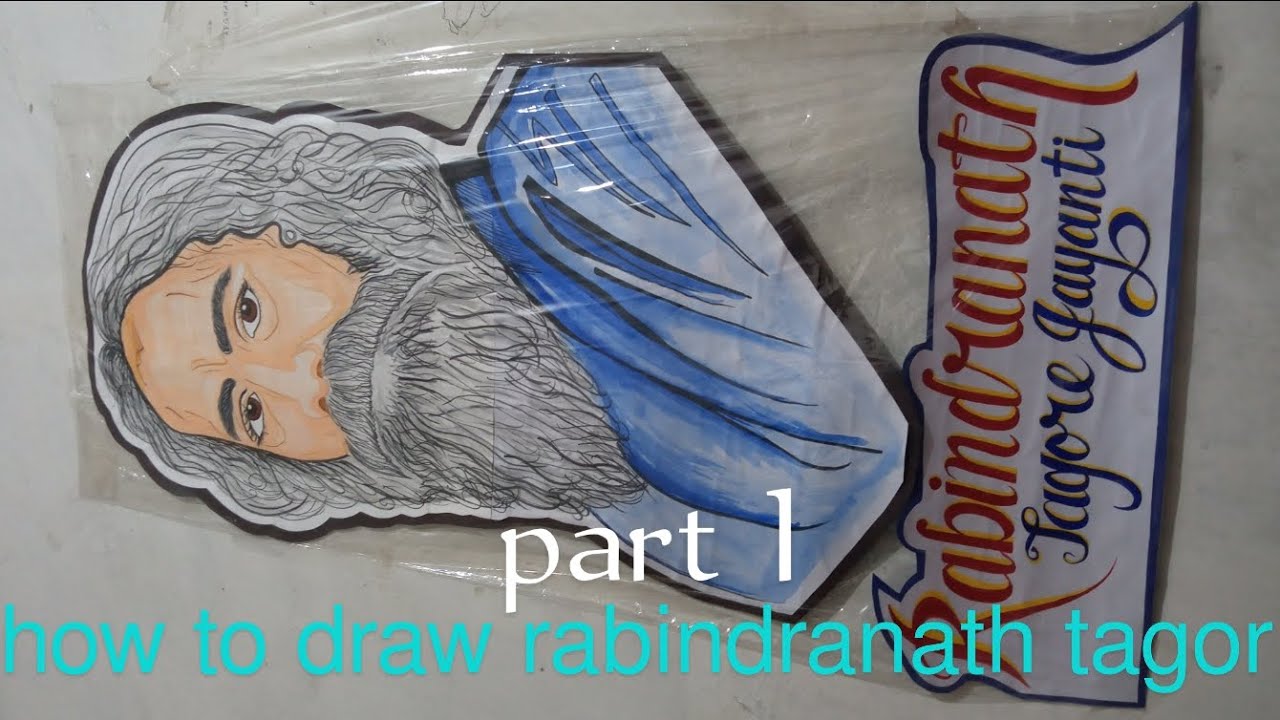 how to draw rabindranath tagore face rabindranath tagore portrait ...