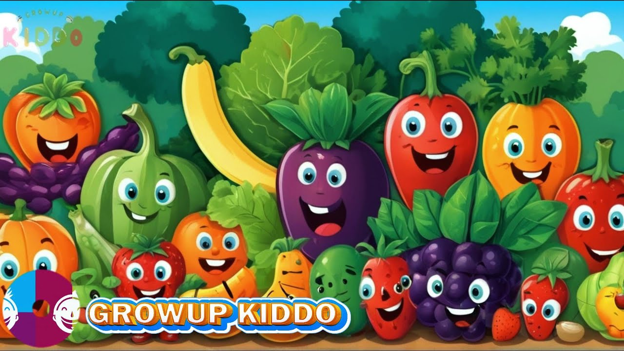 Fruits and Vegetables Names & Colors for Kids| Learn English Vocabulary for Kids | Grow Up Kiddo ...