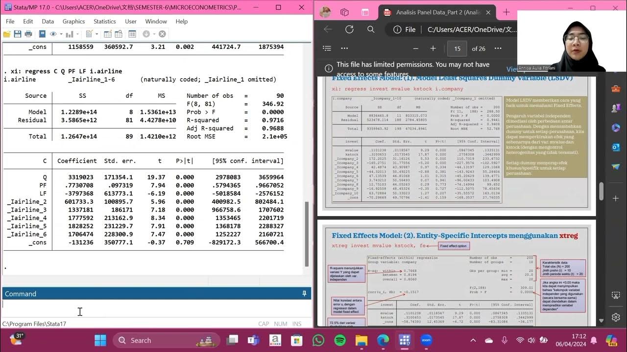 Mengolah Data Panel Menggunakan STATA |Microeconometrics | - YouTube