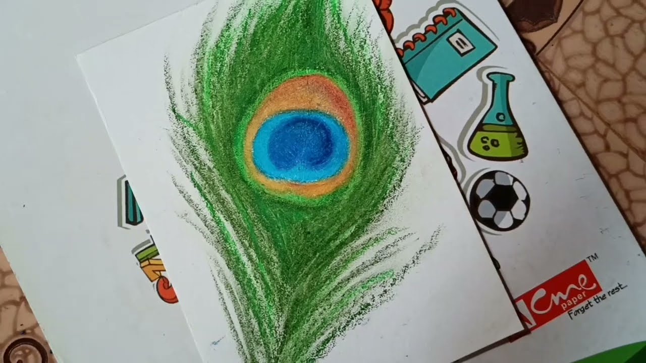Morpankh colour drawing tutorial easy | colourful peacock feather ...