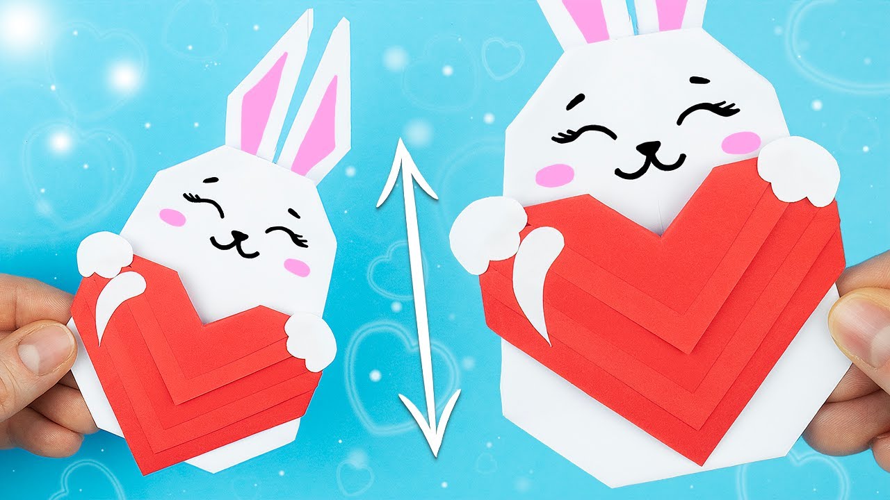 Origami Bunny With Heart: Cute Paper Bunny For Valentines Day - YouTube