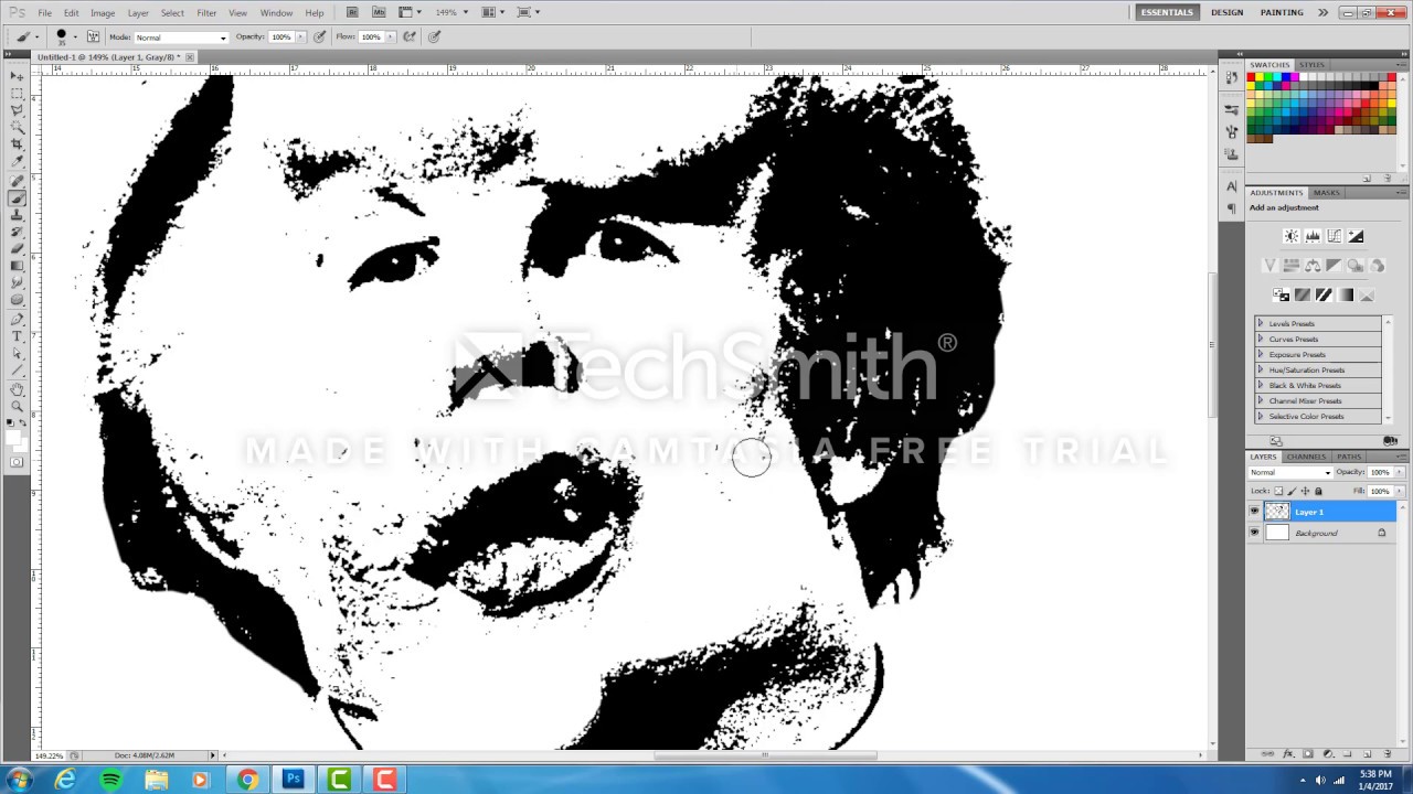 How to prep an image for a stencil in Photoshop - YouTube