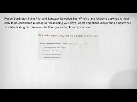(Major) Barrington Irving Pilot and Educator Selection Test Which of ...