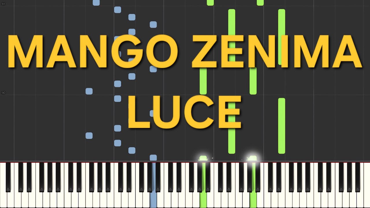 mango zenima~luce(rallentato-slow)=piano facile easy tutorial - YouTube