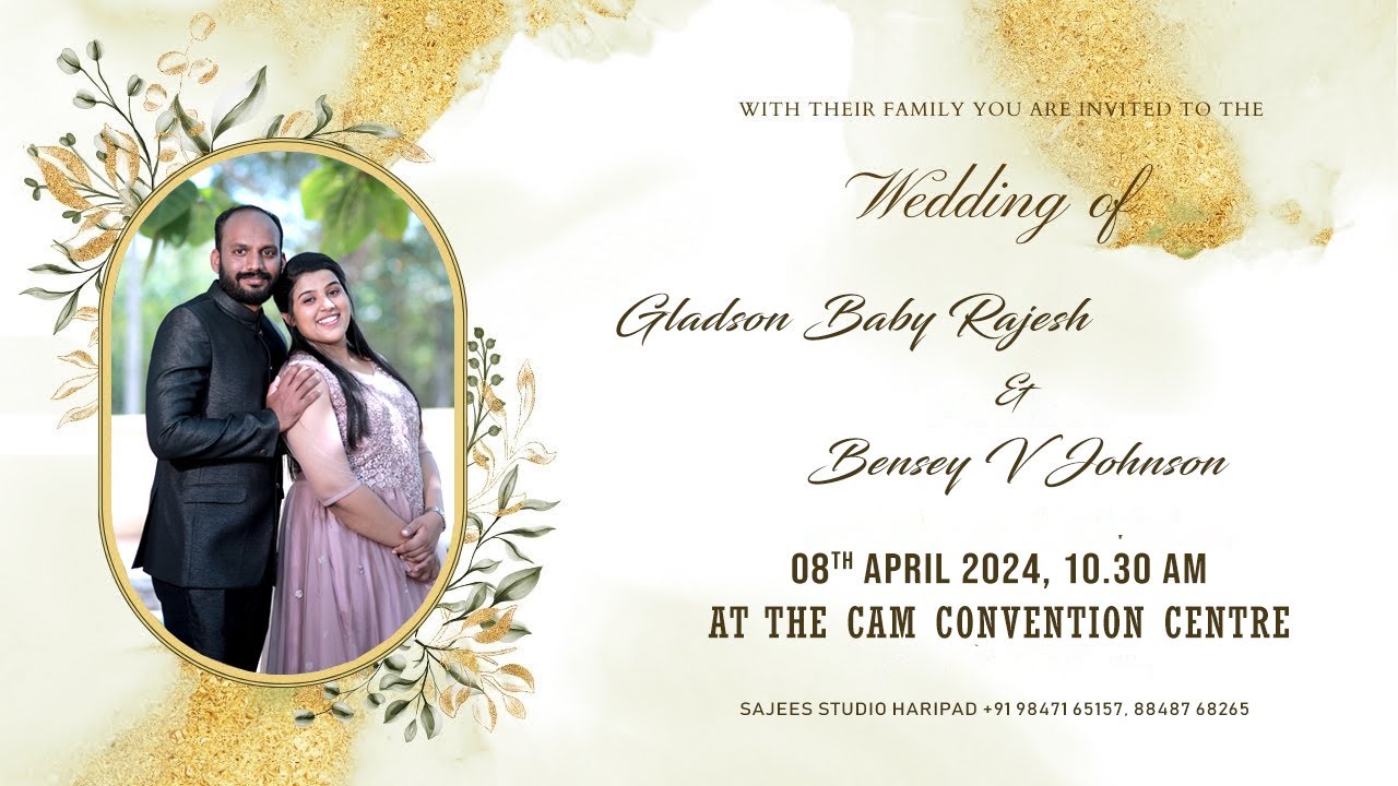 Wedding Live || GLADSON & BENSEY || 08.04.2024 || Sajees Studio ...
