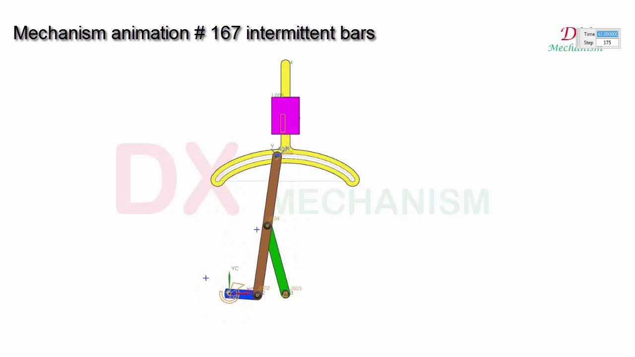 mechanism animation #167 intermittent bars - YouTube