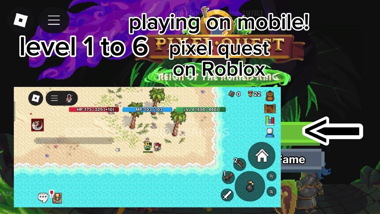 Playing pixel quest mobile Roblox - YouTube