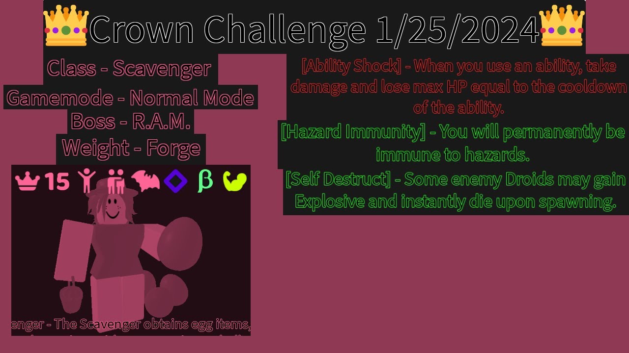 Crown Challenge 1/25/2024 - Randomly Generated Droids - YouTube