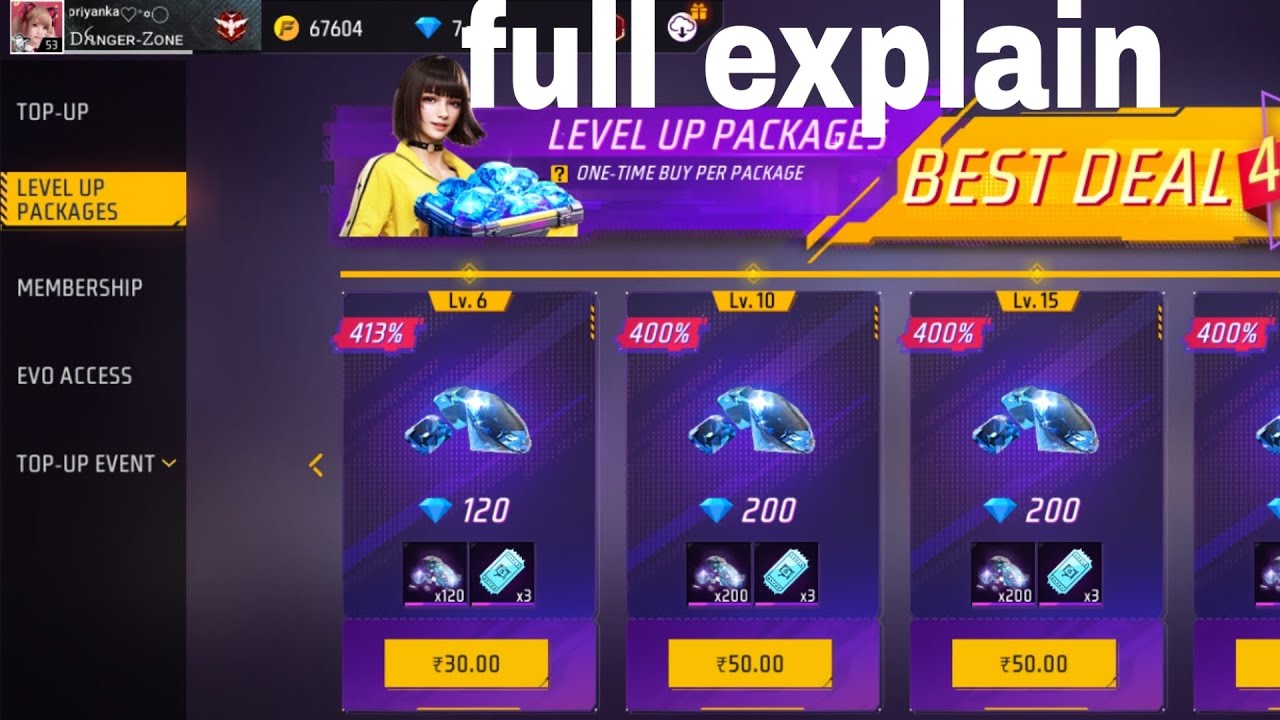 Free Fire Level Up Packages? | Level Up Packages - YouTube