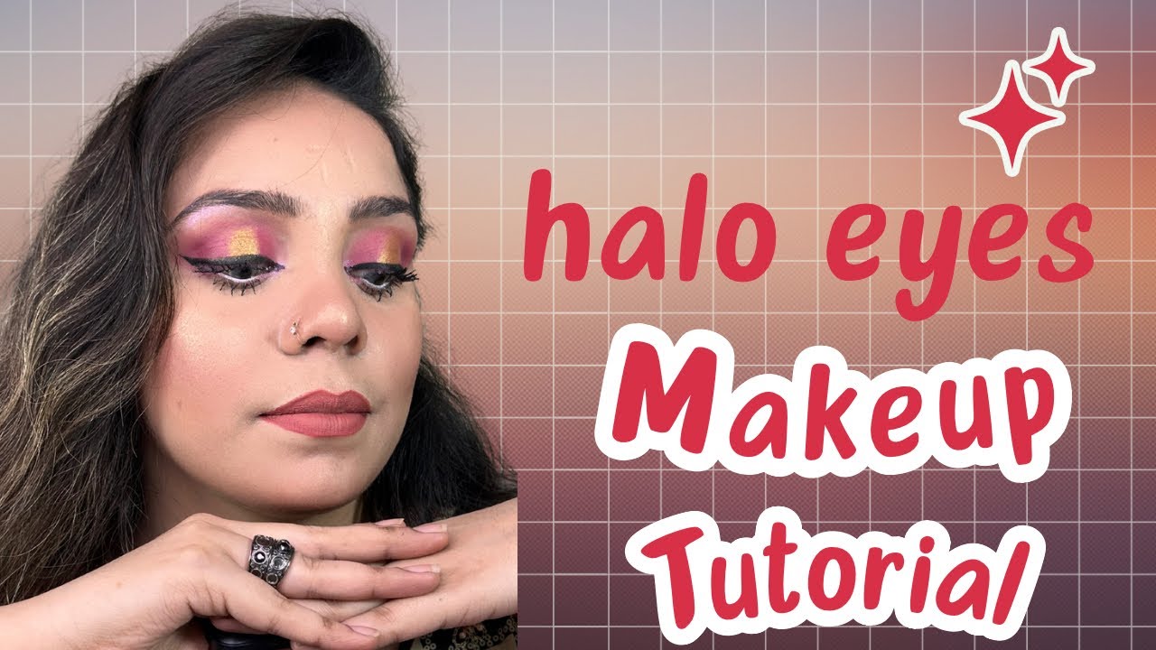 Halo eye makeup with shimmery eye full tutorial - YouTube