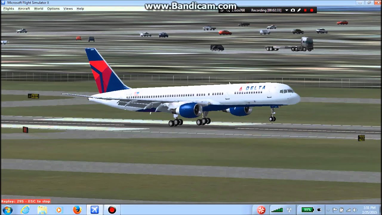 FSX: Delta Airlines 757 Landing KFLL - YouTube