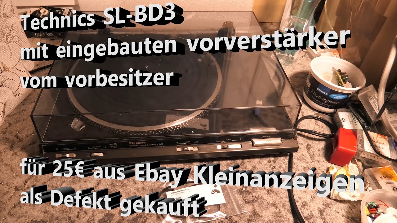 Technics SL-BD3 nach der Reparatur mit eingebauten Vorverstärker vom ...
