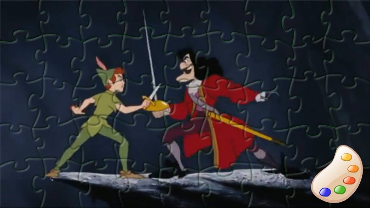 Peter Pan Disney Pan and Captain Hook Neverland Fun Puzzle - YouTube