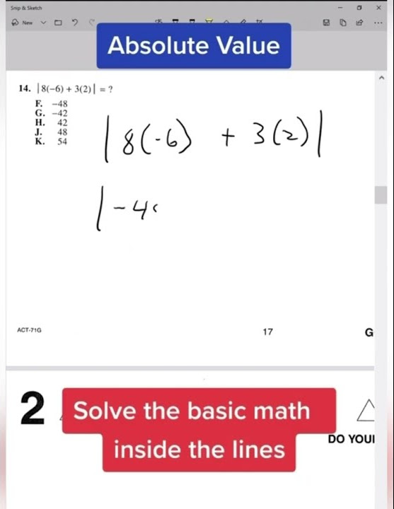 ACT Math Tips: Absolute Value - YouTube
