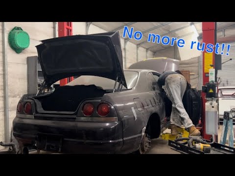 R33 Gtr vSpec RUST REPAIR PREP!! - YouTube