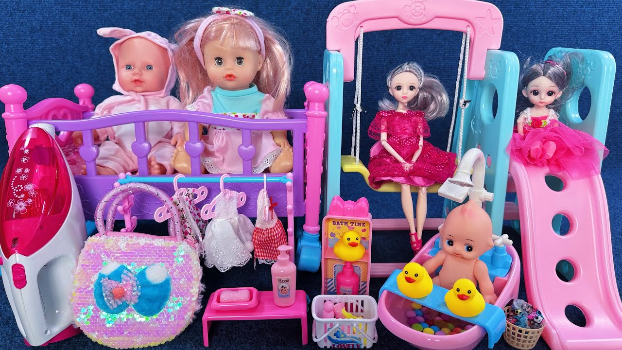 10 Minutes Satisfying with Unboxing Cute Princess Bed ＆ Swing ...