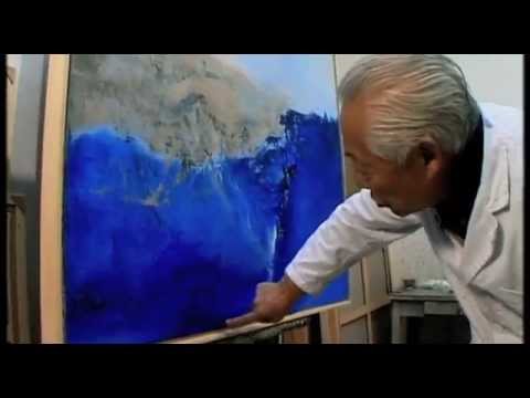 Zao Wou Ki  peint dans son atelier parisien