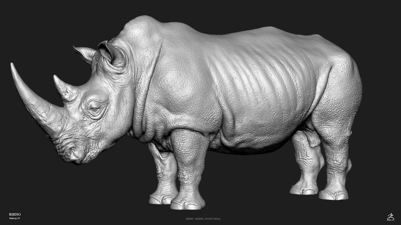 Rhino sculpt Zbrush - YouTube