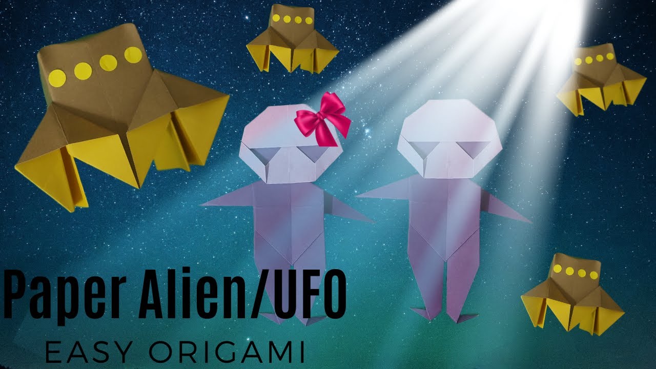 【Easy Origami】Paper Alien | Paper UFO |【折り紙】エイリアンの折り方 | UFOの折り方 | 外星人摺紙 ...