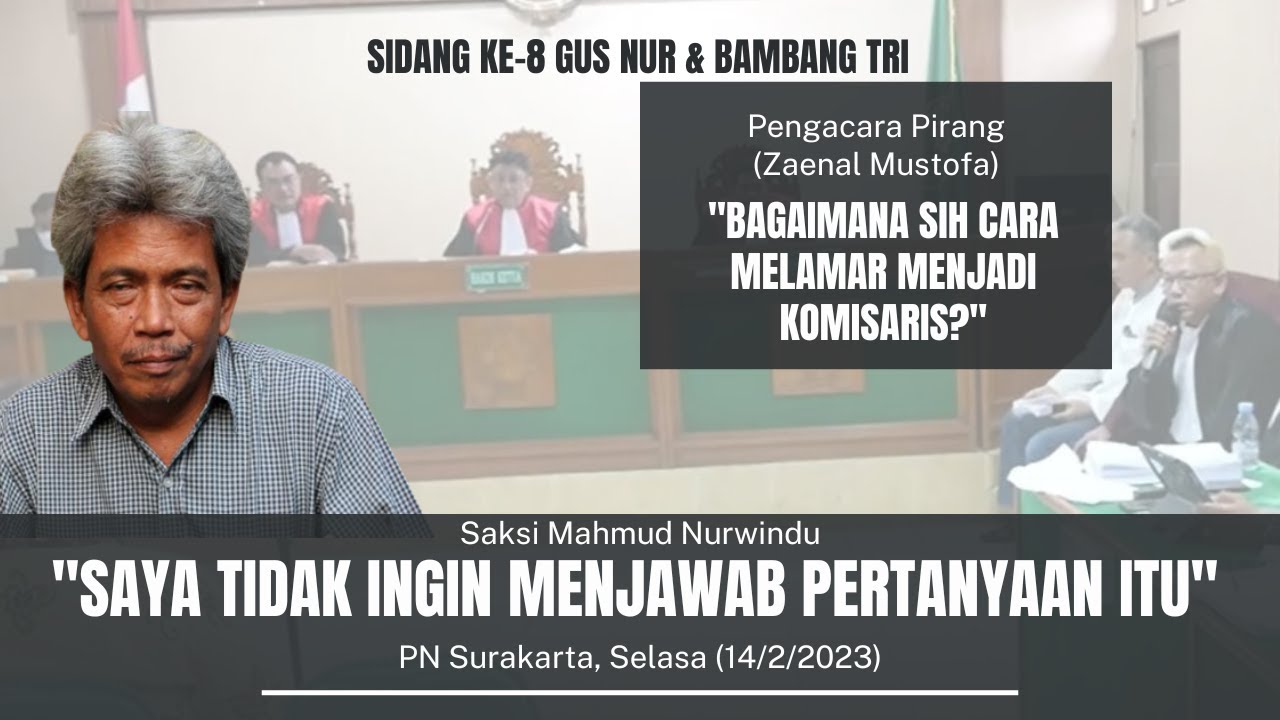 Saksi Mahmud Nurwindu Dicecar Pengacara Pirang di Sidang Gus Nur ke-9 ...